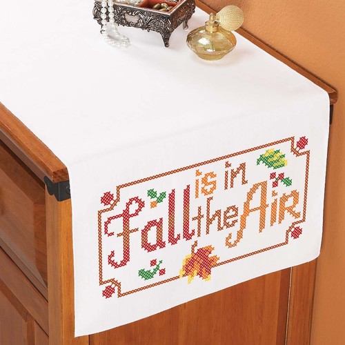 Herrschners® Fall is in the Air Dresser Scarf Stamped Cross-Stitch ...