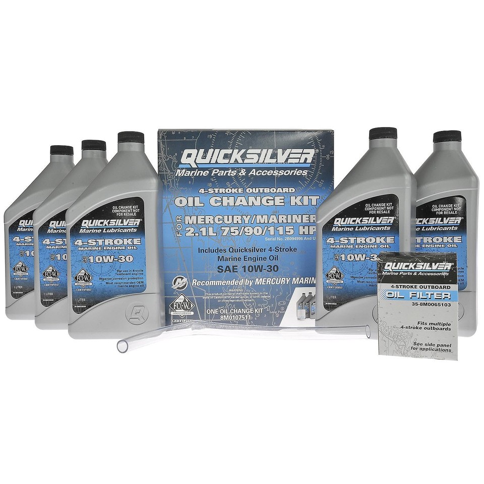 Quicksilver Oil Change Kit 10W30 for Mercury 70-115hp 4 Stroke ...