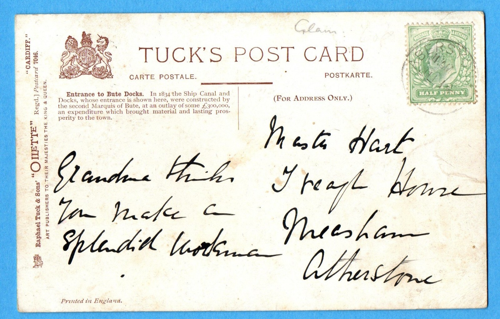 Cardiff Bute Dock pre WWI Free UK postage #246 | eBay UK