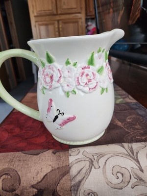 Harry & David 2 quart Pitcher Butterfly and Flowers Made in China. | eBay