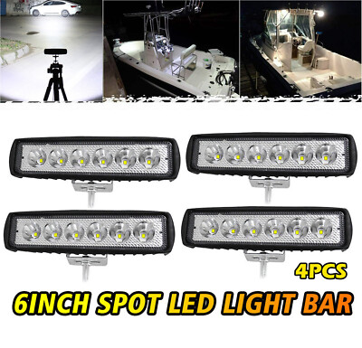 4pcs 6" LED Marine Spreader Deck / Mast Work lights For boat Flood ...