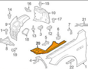 BMW 5 GT F07 REAR RIGHT FENDER SIDE SUPPORT SEAL 51767042984 NO DUTY TO ...