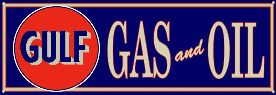 Gulf Oil Banner Gas & Oil Guys. Man Cave, Game Room, Garage art wall ...