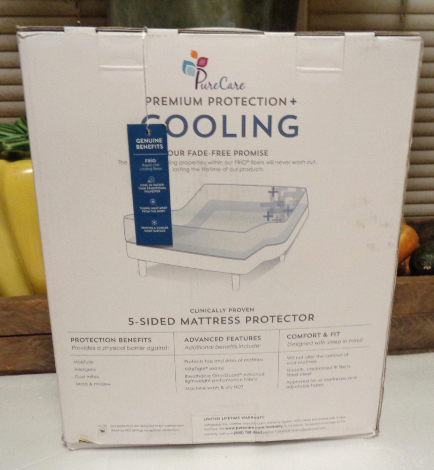 Purecare Cooling Frio Rapid Chill Mattress Protector 5 Sided King for ...