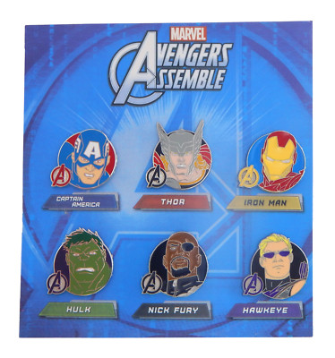 Disney Pins Marvel Avengers Assemble 6 Park Trading Pin Set On Card ...