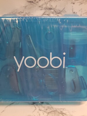 Yoobi Mini Office Desk Supply Kit w/Case Blue Color Sealed Great Back ...