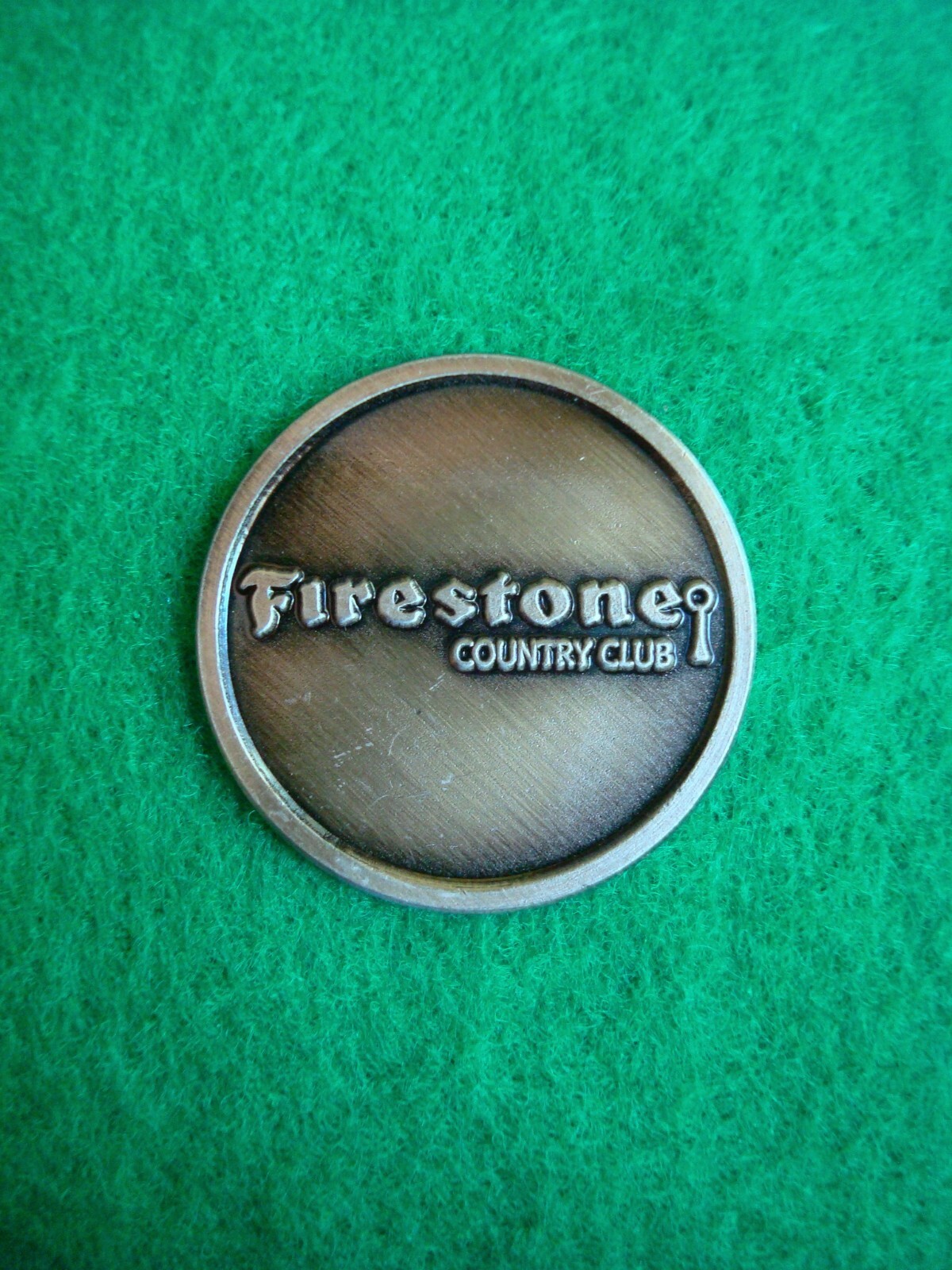 Firestone Country Club Golf Ball Marker Metal Flat Putting Coin - Akron ...