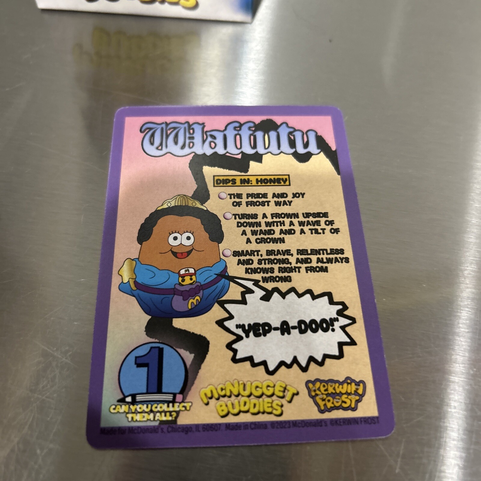 NEW McNugget Buddies #1 WAFFUTU McDonalds KERWIN FROST Toy & Card & Box ...