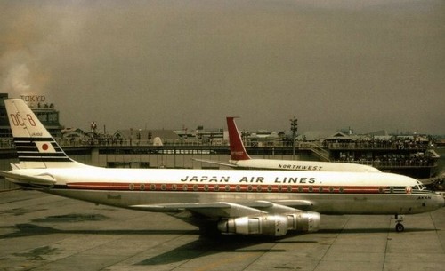JAL Japan Airlines DC-8-53 JA8012 @ Tokyo Haneda HND 1966 - postcard | eBay
