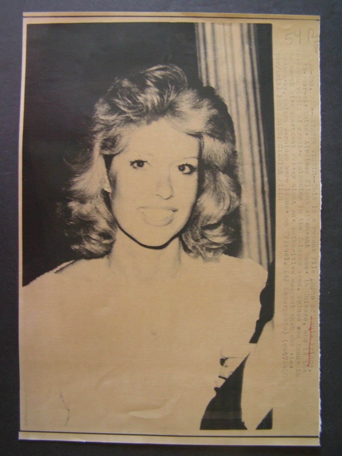 AP Wire Press Photo 1982 Paula Prince 7th victim dyes of cyanide ...