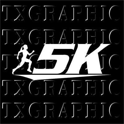 5K Marathon Decal Vinyl Sticker Woman Runner Swoosh Logo Running Run ...