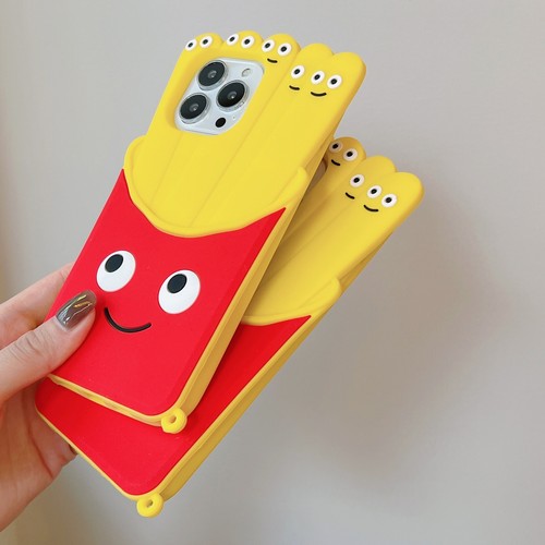 Silicone Fries Phone Soft Case For iPhone 6 7 8 Plus XS XR 11 12 13 Pro ...