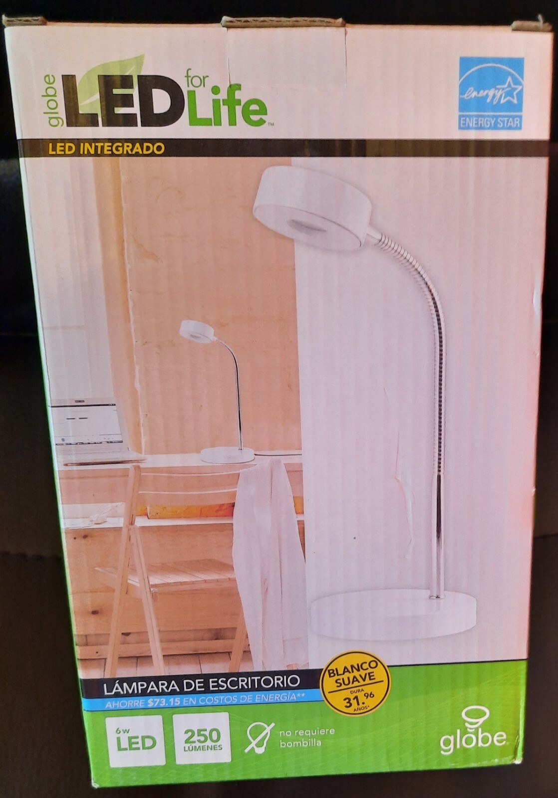 Globe Electric Co. Desk Lamp 6W LED In Original Box Color White | eBay