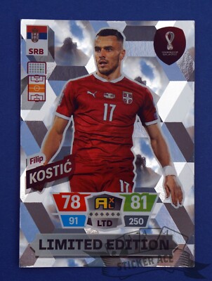 Filip Kostic Limited Edition Panini FIFA World Cup Qatar 2022 Adrenalyn ...