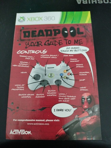 Deadpool Manual Book - Xbox 360 - Authentic Manual Only! | eBay