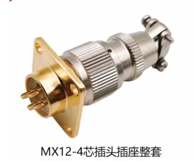 1PCS NEW FIT Glass sintered aviation plug MX12-4-core plug socket ...