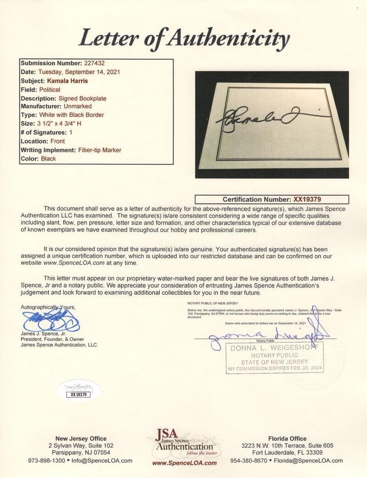 Vice President Kamala Harris Signed Autograph The Truths We Hold Book w ...