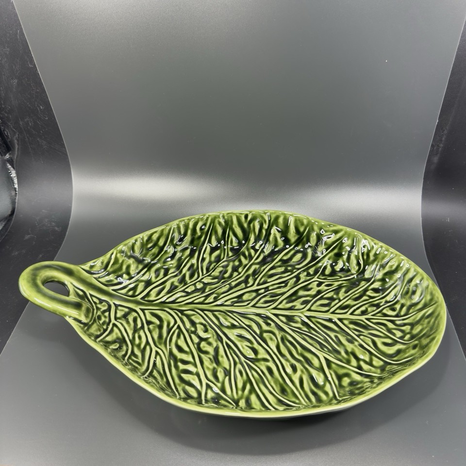 Subtil Portugal Ceramic Green Cabbage Leaf Dish Serving Platter Large ...