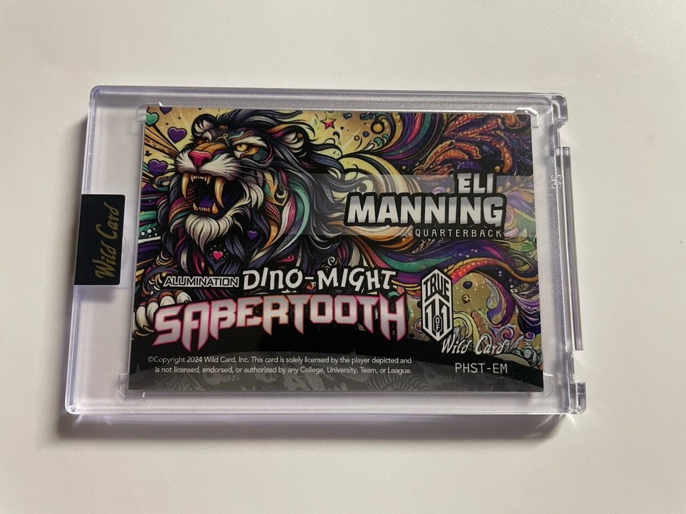 Eli Manning 2024 Wild Card Pre Historic Dino-Might Saber Tooth True 1/1 ...