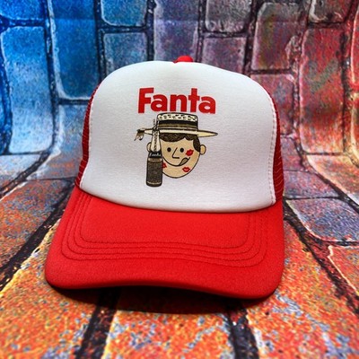 Fanta Mens Trucker Hat Red Snapback Vintage Logo Old Fashioned Soda ...