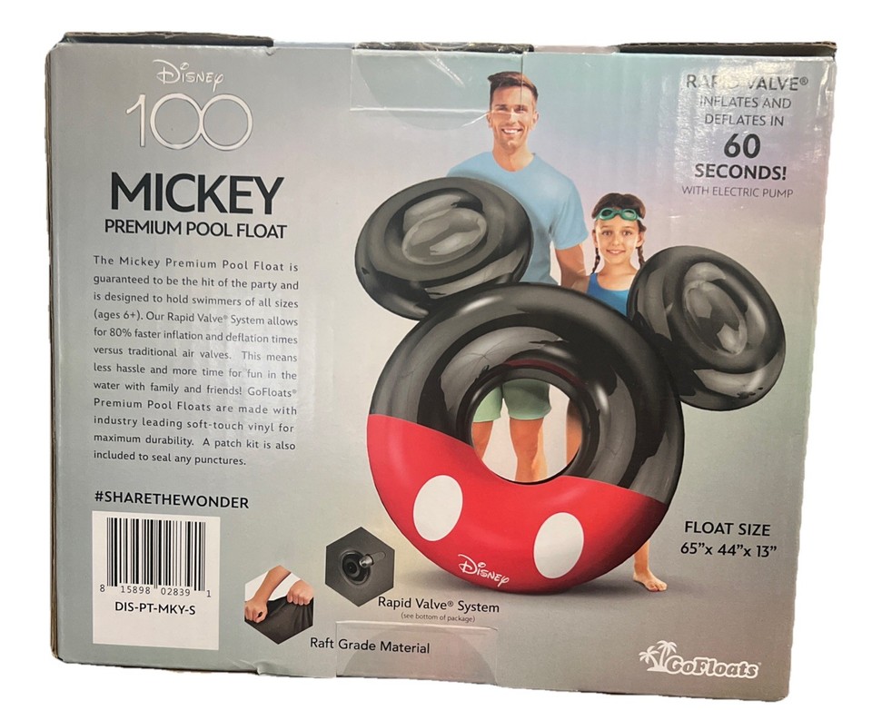 Disney Mickey Mouse Swimming Pool Float Premium 44in 300lbs Huge ...