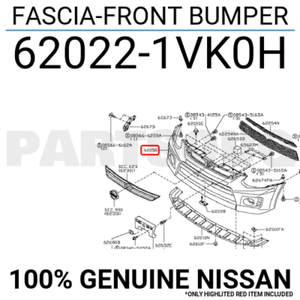 620221VK0H Genuine Nissan FASCIA-FRONT BUMPER 62022-1VK0H | eBay
