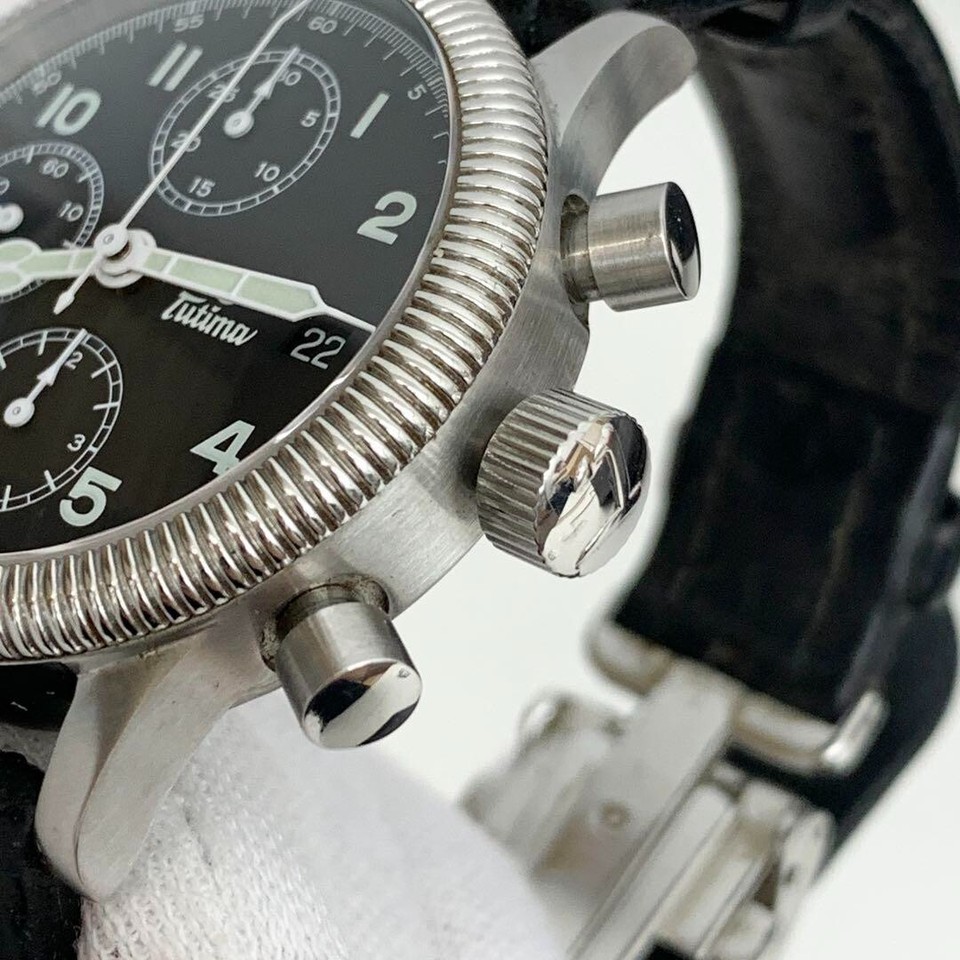 Tutima Flieger Chronograph F2 Black Automatic Men's Watch - Box & Paper ...