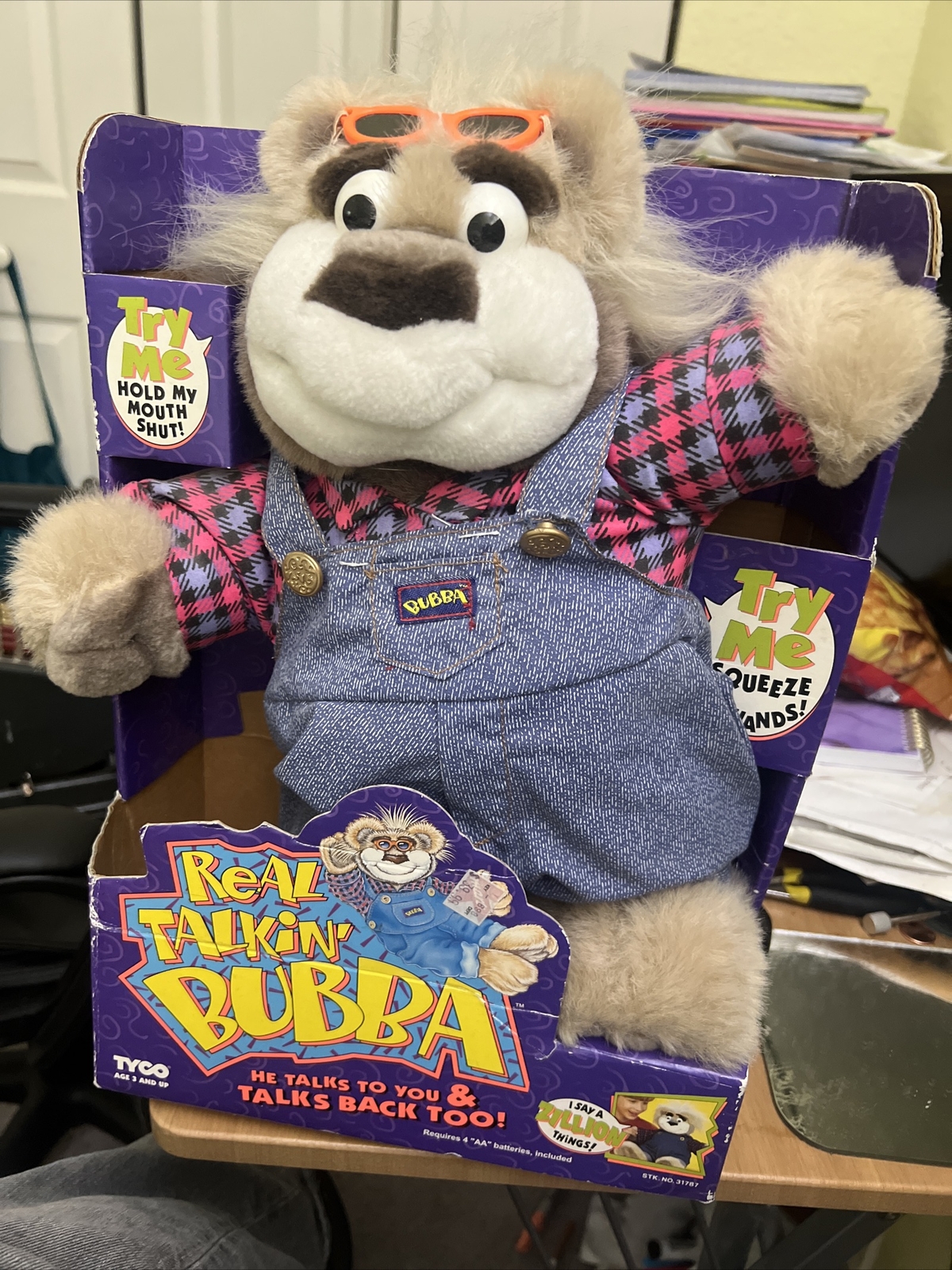 Vintage 1997 Tyco Real Talkin' Bubba Bear Plush Talking Stuffed Animal ...