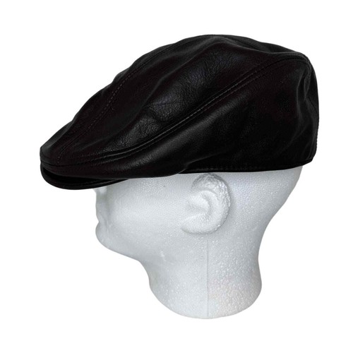Hats In The Belfry Uncle Ruby's Newsboy Cap Genuine Leather Brown Size ...