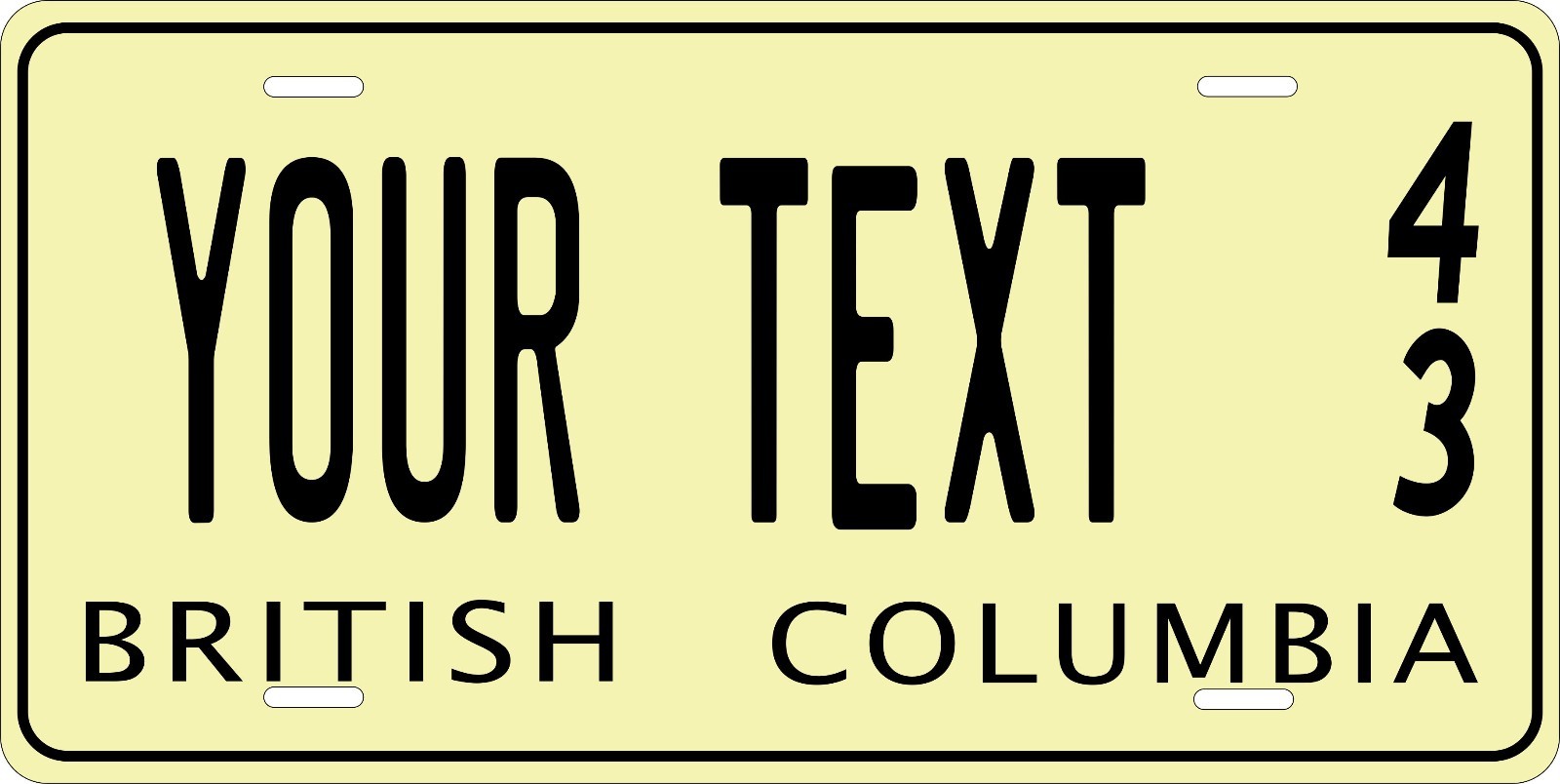 British Columbia Canada Car OR Motorcycle Custom Personalized License ...