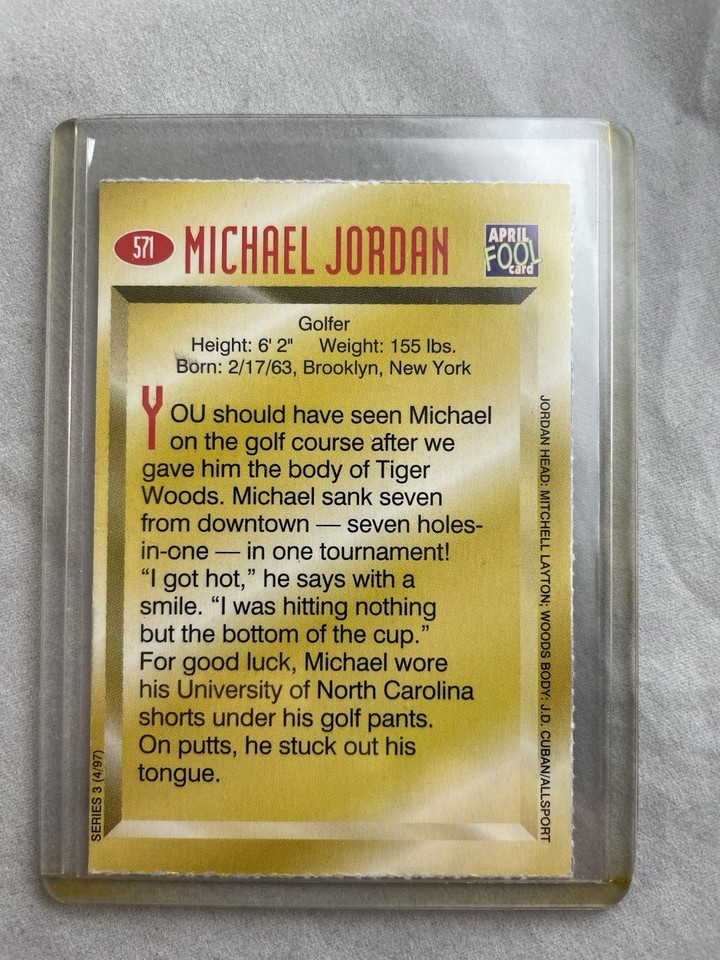 Sports Illustrated Kids M. Jordan April Fool Card Jordan Head/Tiger ...