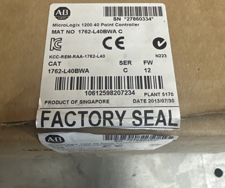 New - Allen Bradley - AB 1762-L40BWA SER C MicroLogix 1200 40 Point ...