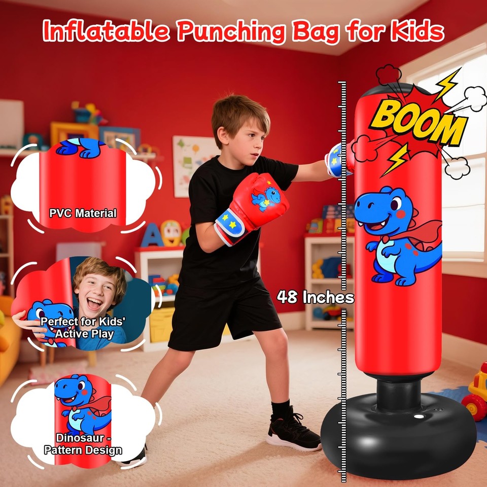 Inflatable Punching Bag for : 48 Inches Punching Bags with Boxing ...