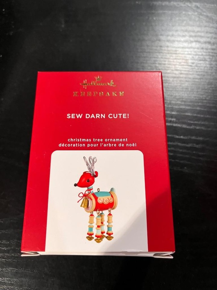 Hallmark Keepsake Ornament 2020 Sew Darn Cute! Reindeer Scissors Thread ...