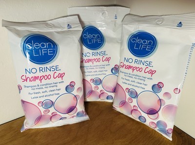 Clean Life No Rinse Shampoo Cap New and Sealed in Bag (3 packs) | eBay