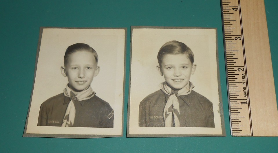 Vintage 1940s Photo Boy Scout Cub Scouts Little Boys Portrait In ...