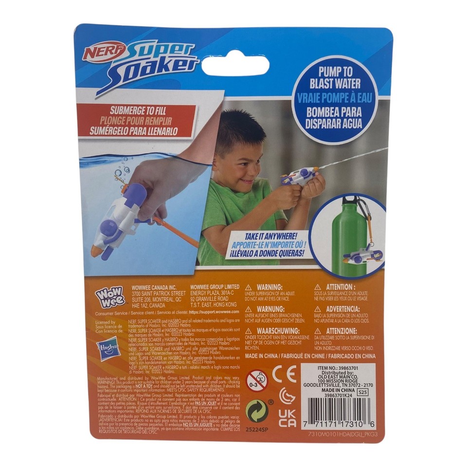 Nerf Super Soaker CPS 1000 Mini Water Gun Blue and Gray 18ft Range NEW ...