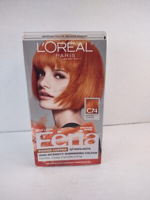 L'Oreal Paris Feria Shimmering Permanent Hair Dye Color C74 Copper ...