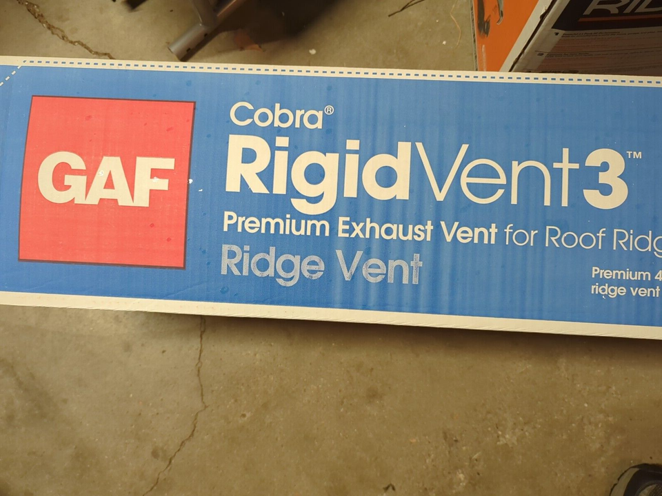GAF Cobra Rigid Vent 3 - Roof Ridge Premium Exhaust Vent in Black Case ...
