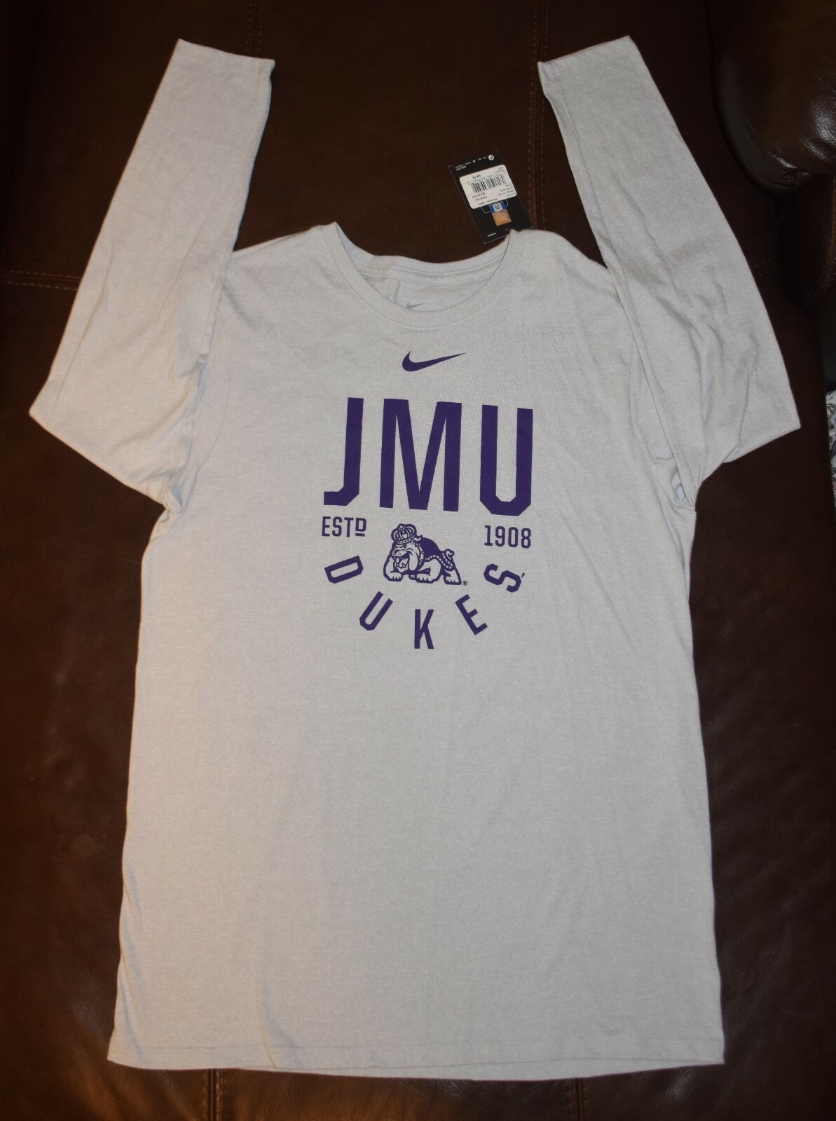 Nike Men's JMU James Madison University Dukes Marled Long Sleve Tee M,L ...