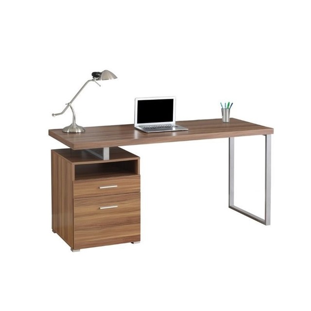 Monarch Computer Desk - 60 L Walnut Silver Metal I 7146 for sale online ...