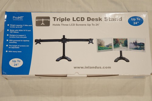 Inland 05323 Triple LCD Desk Stand Will Hold up to 24" Three LCD ...