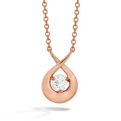 Optima Single Diamond Pendant Necklace .22-.26 ctw IJ VS-SI 18k rose ...