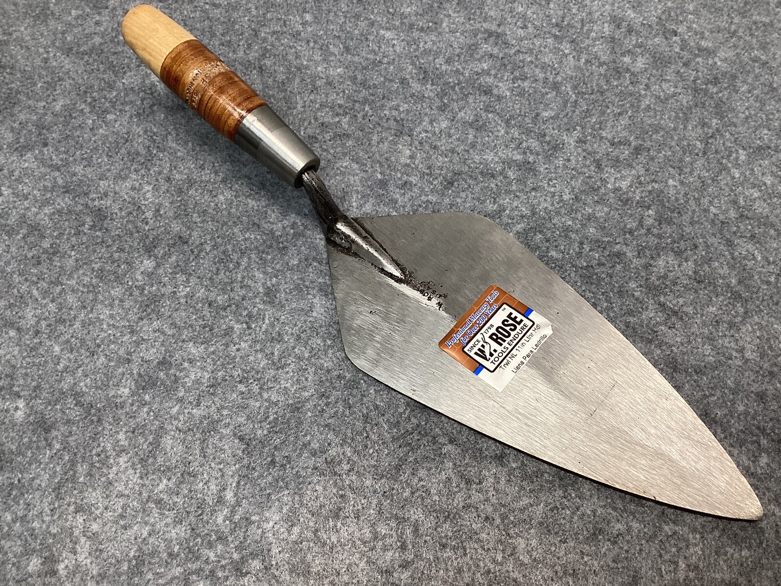 W Rose Brick Trowel 11 Narrow London Pattern Ro316-11 Leather Handle ...