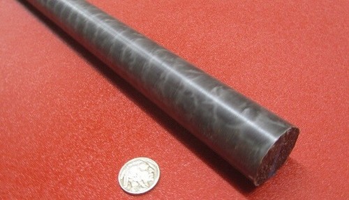 Nylon 66 Nylatron Round Rod, Black 1 1/4" Dia- 1.25" x 48" Length, 2 ...