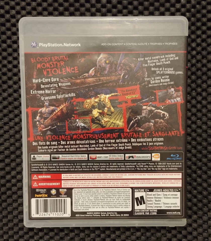 Splatterhouse (Sony PlayStation 3 PS3, 2010) CIB Complete | eBay