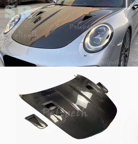 Carbon Fiber Front Bonnet Engine Hood Lid Cover For 2012-2019 Porsche ...