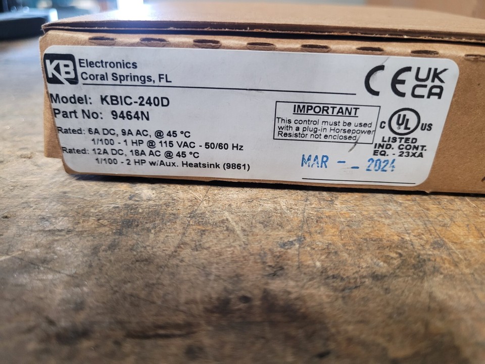 KB Electronics KBIC-240D 9464N Drive, DC, 120/240V AC,12A, New | eBay