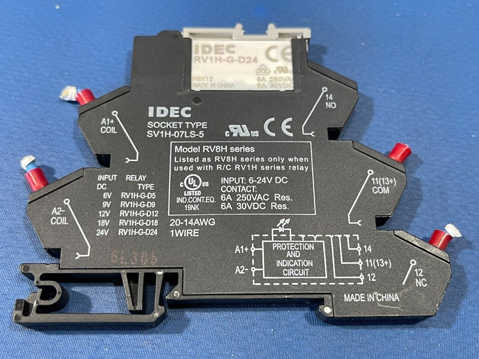 IDEC RV1H-G-D24 Relay W/ SV1H-07LS-5 Socket LOT OF 10 | eBay