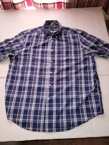 George blue XL 46-48 button-up short sleeve shirt | eBay